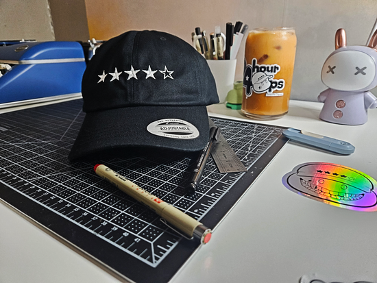 Metokur Hat 4/5 Stars - (All White Stars)