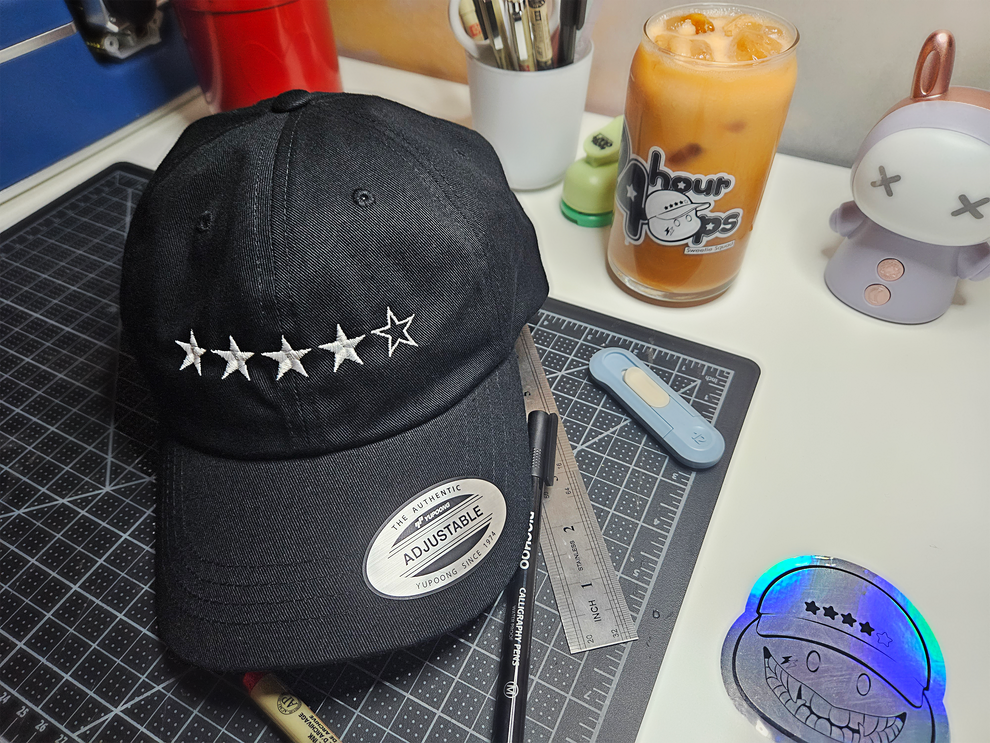 Metokur Hat 4/5 Stars - (All White Stars)